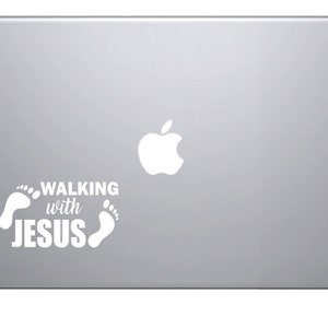 Walking With Jesus Vinyl Decal, Christian Car Sticker - Etsy