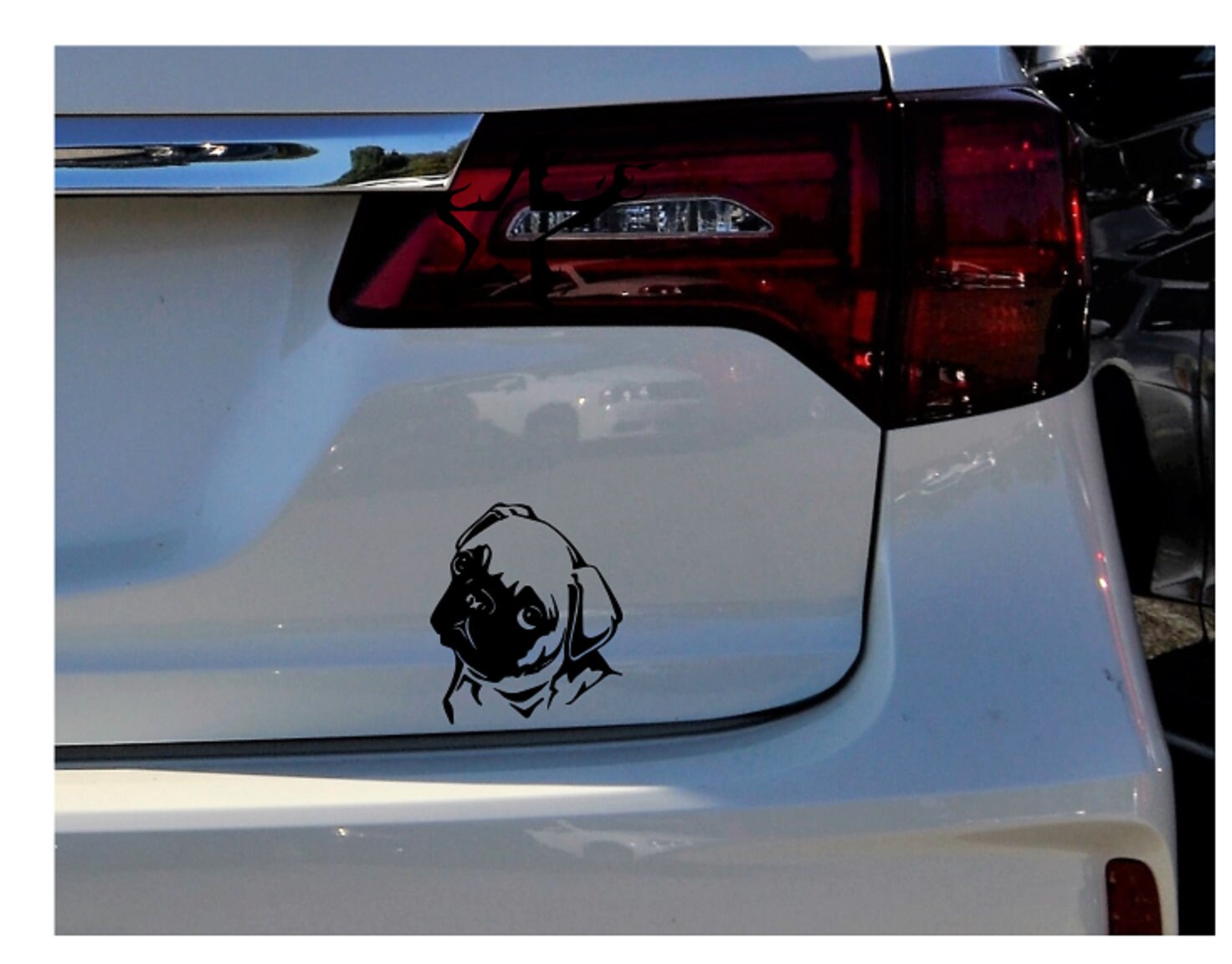 Pug Face Vinyl Sticker Decal for Car, Truck, Window, Bumper Decal for ...