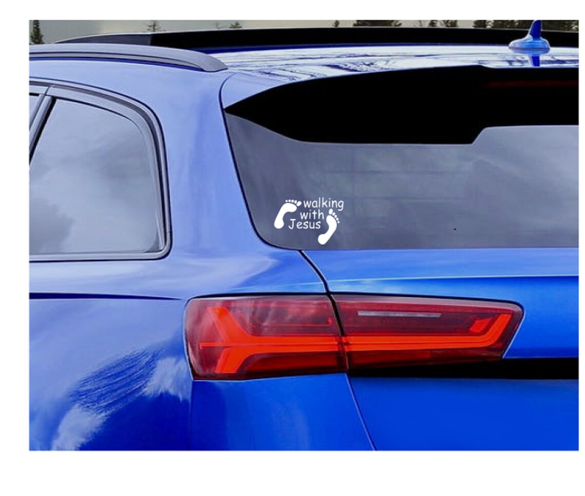 Walking With Jesus Footprints Vinyl Sticker Decal for Car, Truck ...