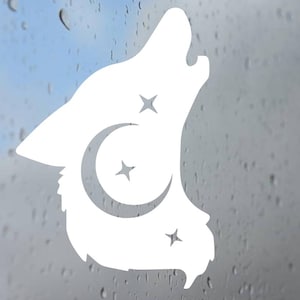 Howling Wolf Moon Vinyl Sticker Decal for Car, Truck, Window, Bumper ...