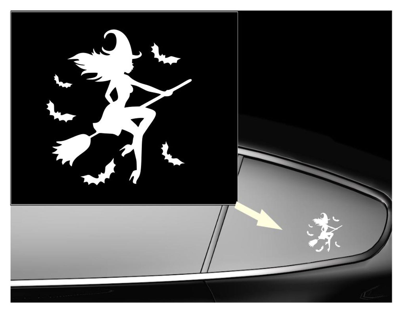 Witch #3 Vinyl Sticker Decal for Car, Truck, Window, Bumper Decal for ...
