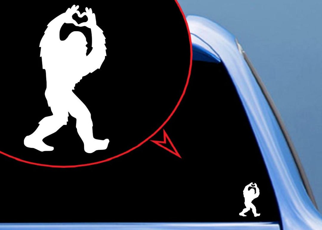 Bigfoot Sasquatch Love I Heart You-heart Hand Vinyl Sticker Decal for ...