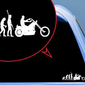 Evolution Motorcycle Decal, Funny Biker Sticker, Water Resistant Oracle ...