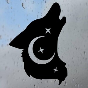Howling Wolf Moon Vinyl Sticker Decal for Car, Truck, Window, Bumper ...