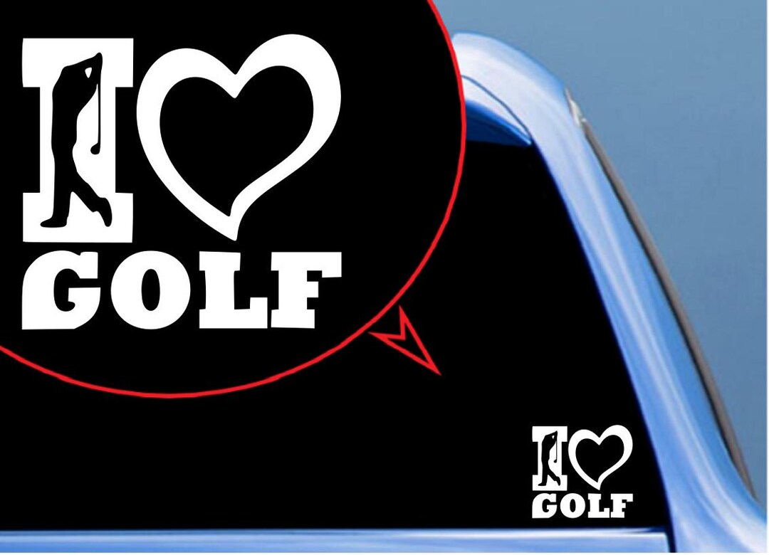 I Love Golf Vinyl Decal Sticker, Car, Laptop, Home Decor - Etsy