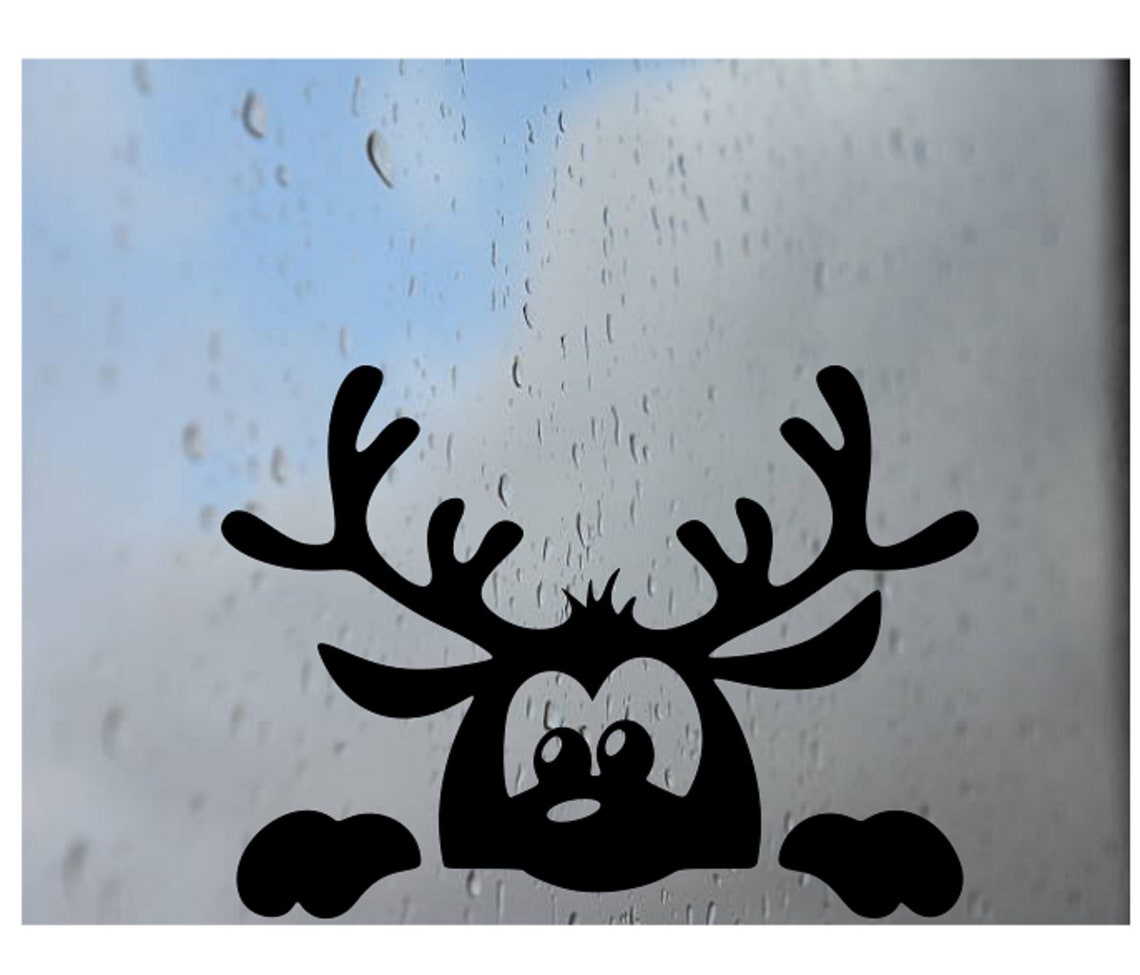 Reindeer Looky-loo Christmas Vinyl Sticker, Car Truck Window Decal - Etsy