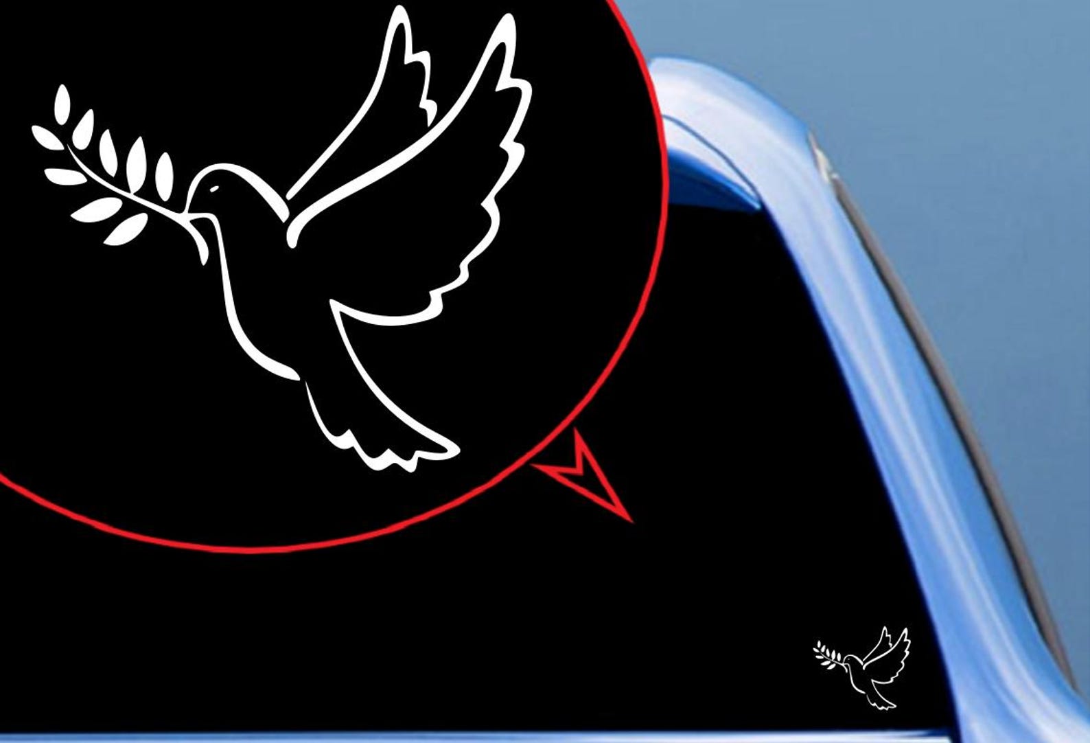 Symbol Dove Peace Vinyl Sticker Decal for Car, Truck, Window, Bumper ...