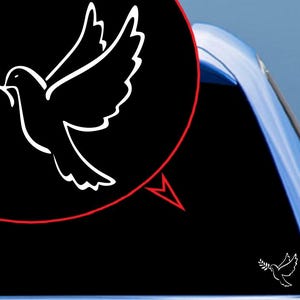 Symbol Dove Peace Vinyl Sticker Decal for Car, Truck, Window, Bumper ...