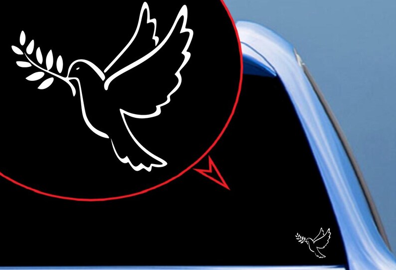 Symbol Dove Peace Vinyl Sticker Decal for Car, Truck, Window, Bumper ...