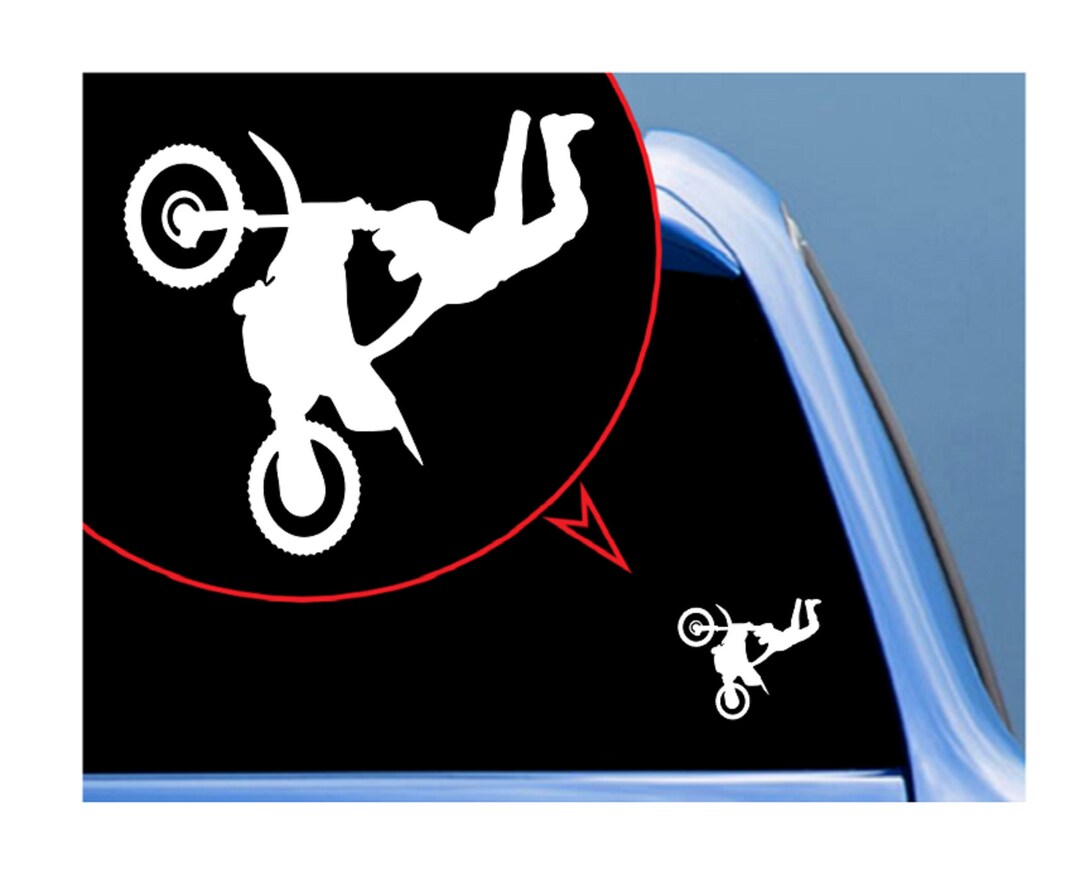 Motocross Stunt Dirt Bike Vinyl Sticker Decal for Car, Truck, Window ...