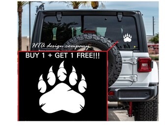 Bear Paw Decal | Etsy