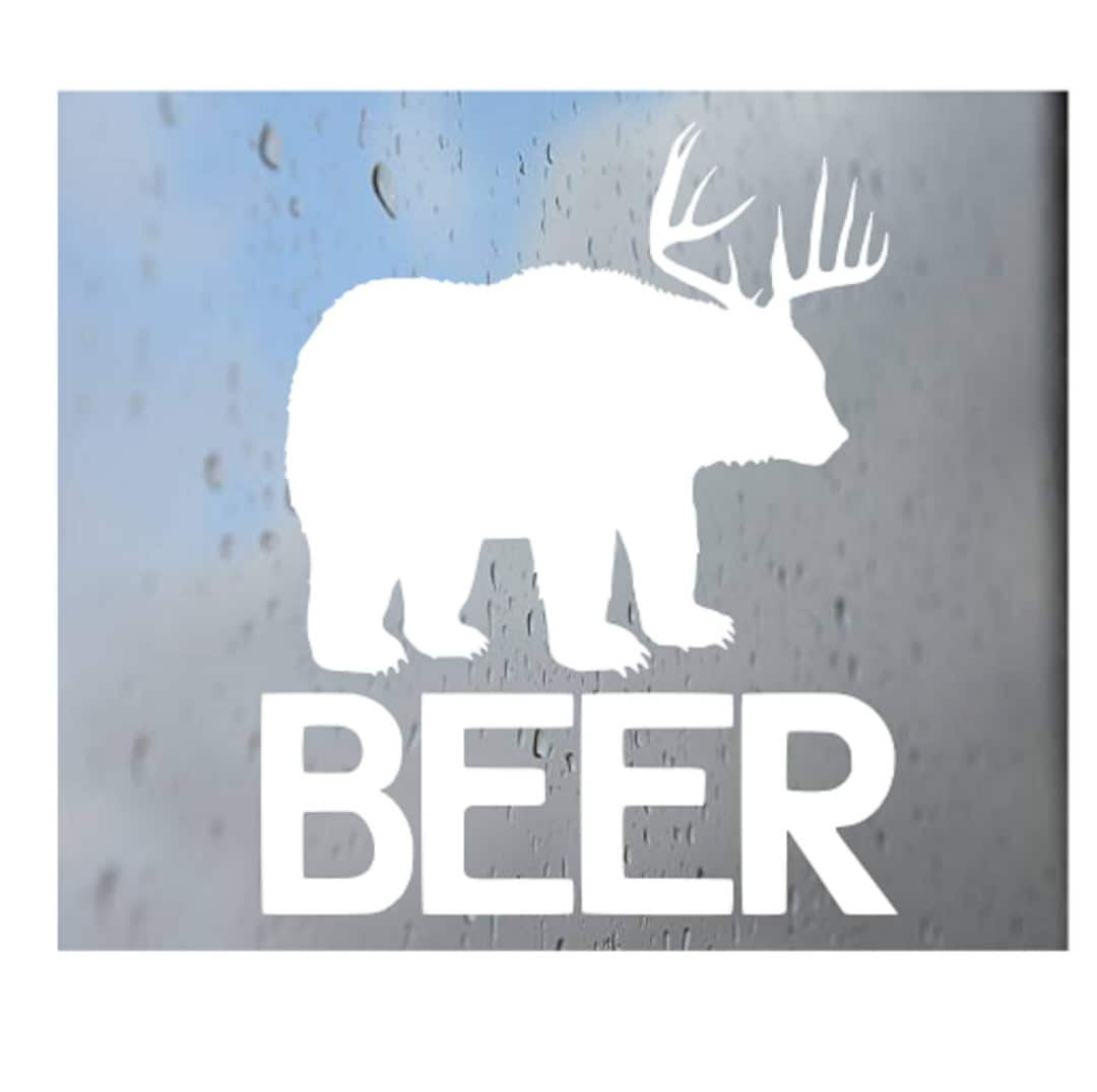 Bear With Antler's (beer) Vinyl Sticker Decal for Car, Truck, Window ...