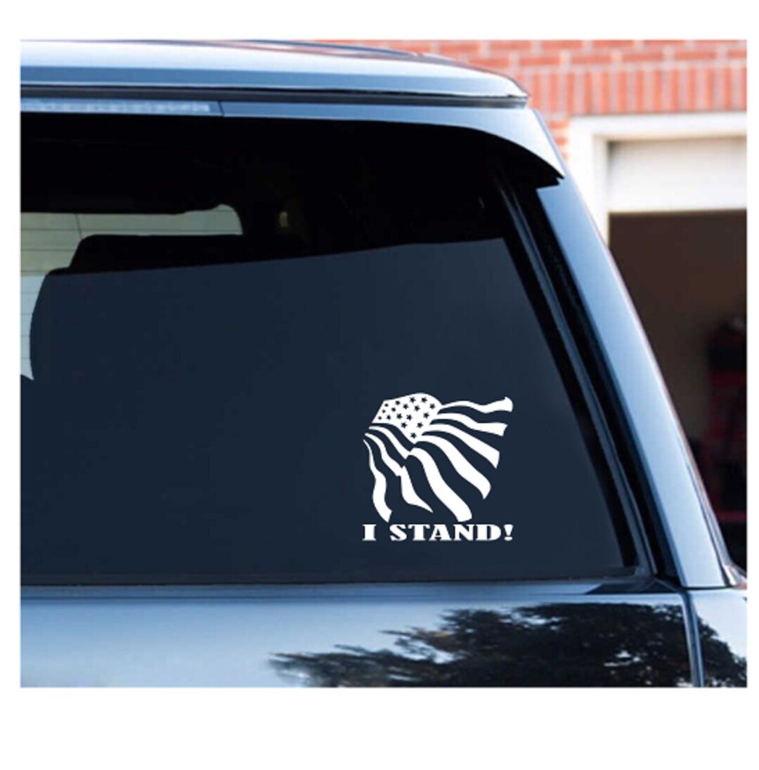 Custom Decal I STAND American Flag / Vinyl Sticker Decal for Car, Truck ...