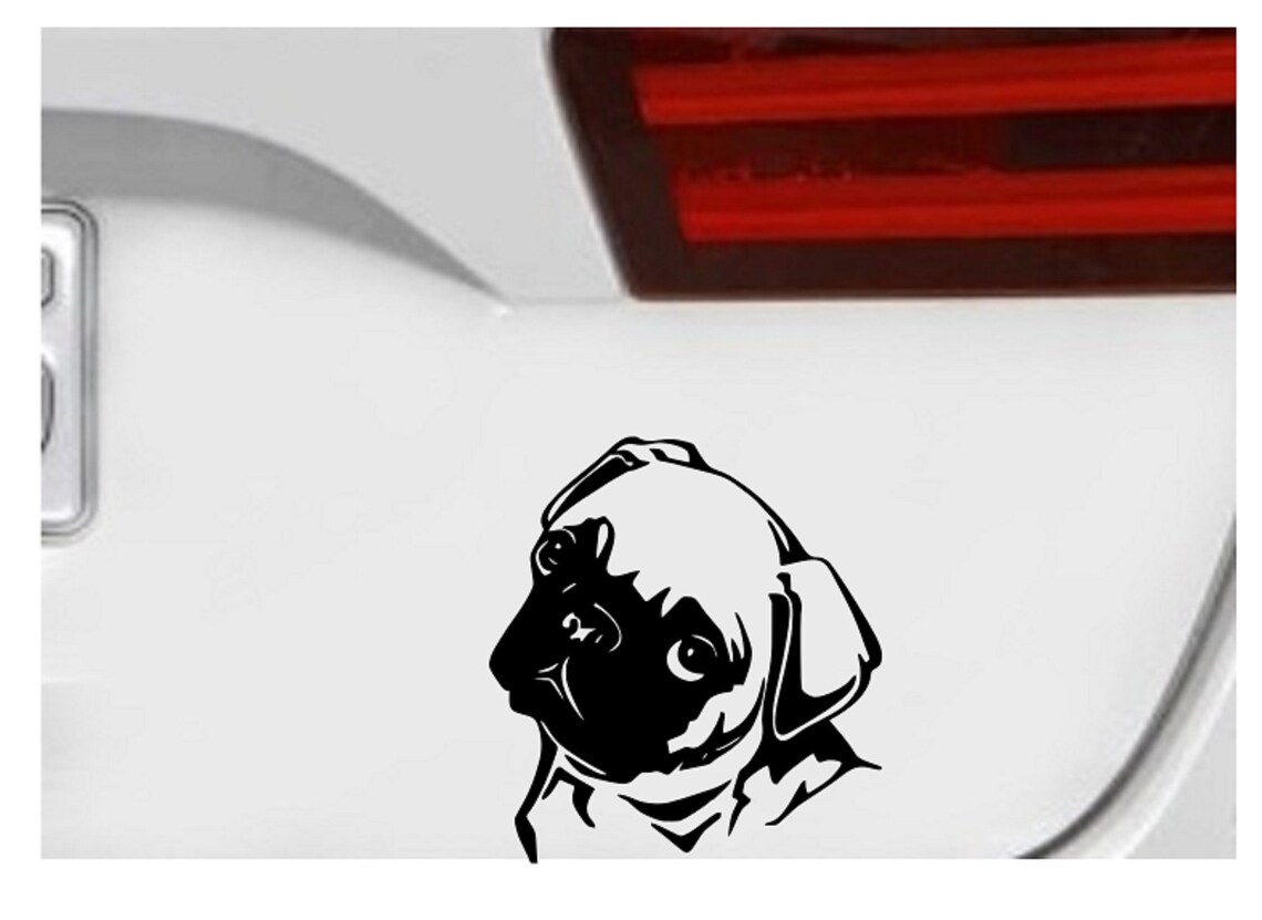 Pug Face Vinyl Decal Sticker, Car Window Decor - Etsy