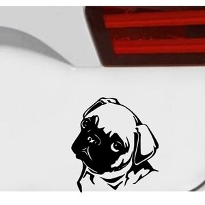 Pug Face Vinyl Decal Sticker, Car Window Decor - Etsy