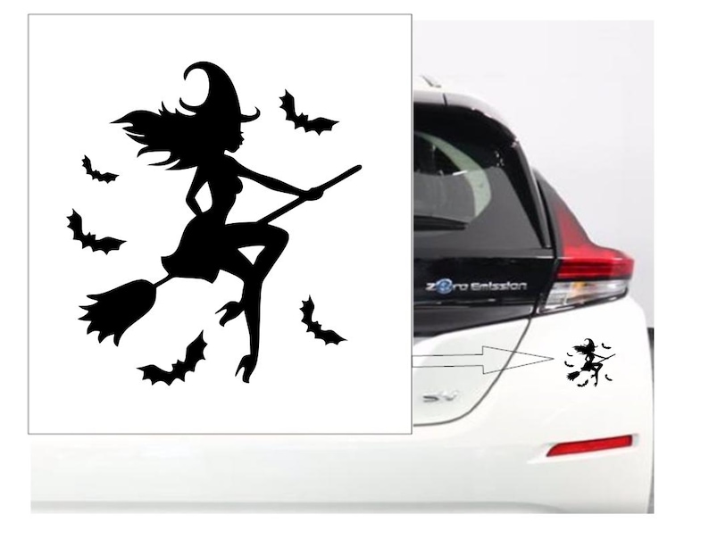Witch #3 Vinyl Sticker Decal for Car, Truck, Window, Bumper Decal for ...