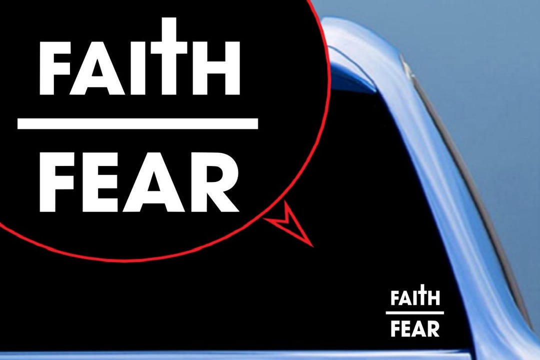 Faith Over Fear Vinyl Decal, Christian Car Window Sticker - Etsy