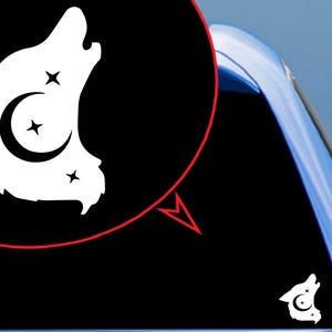 Howling Wolf Moon Vinyl Sticker Decal for Car, Truck, Window, Bumper ...