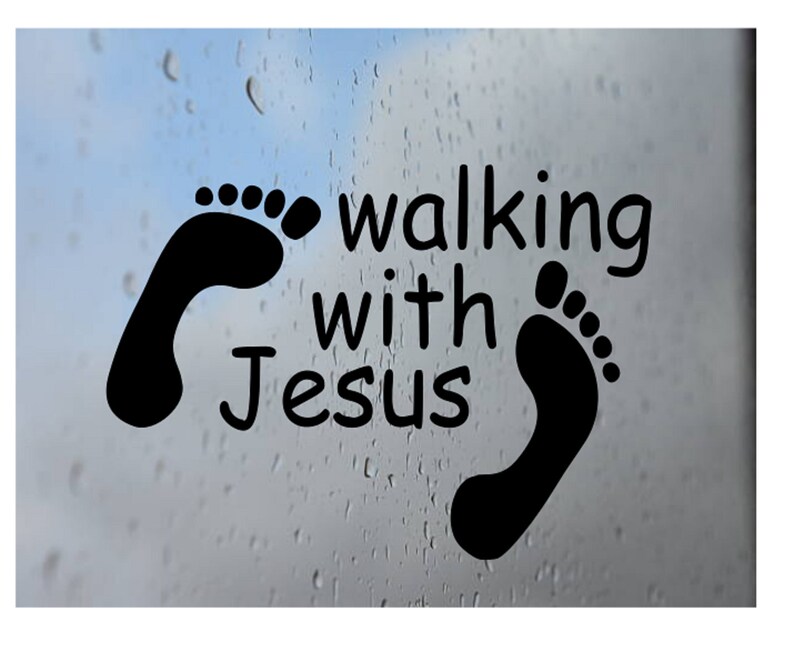 Walking With Jesus Footprints Vinyl Sticker Decal for Car, Truck ...