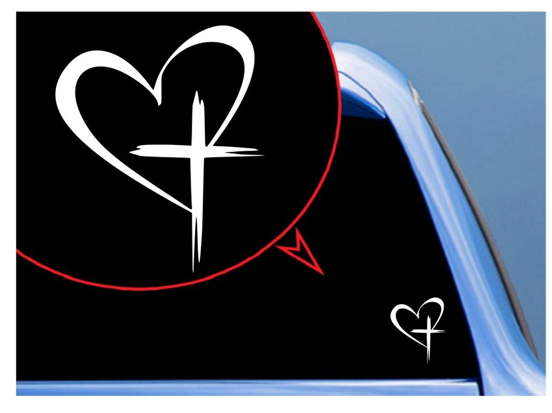 Love Cross Vinyl Sticker Decal for Car, Truck, Window, Bumper Decal for ...