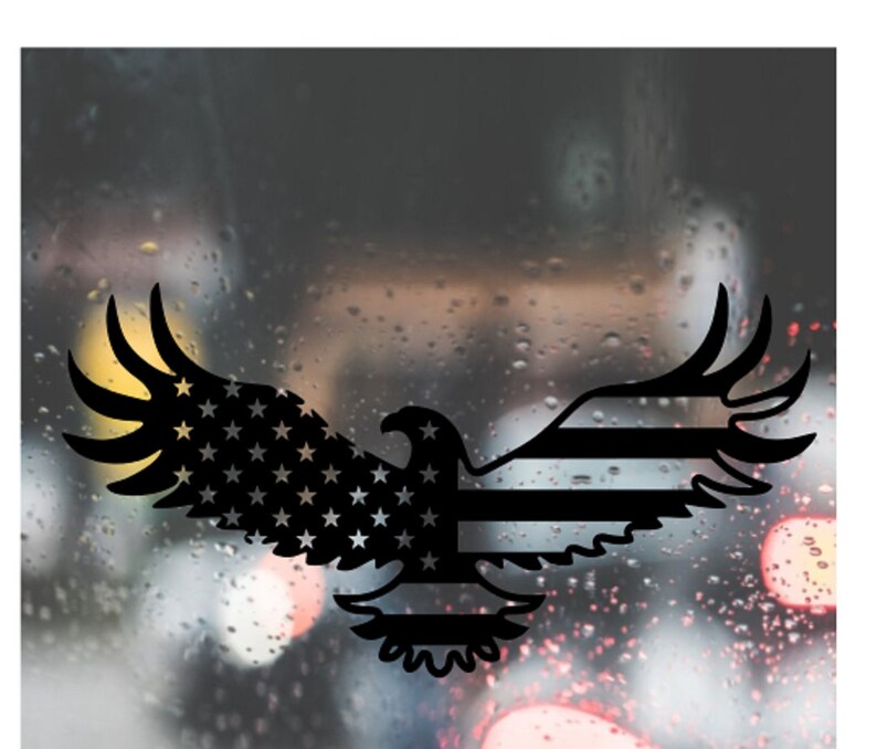 Custom Decal Eagle Flying American Flag Vinyl Sticker Decal for Car ...