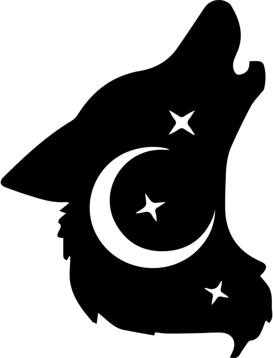 Howling Wolf Moon Vinyl Sticker Decal for Car, Truck, Window, Bumper ...