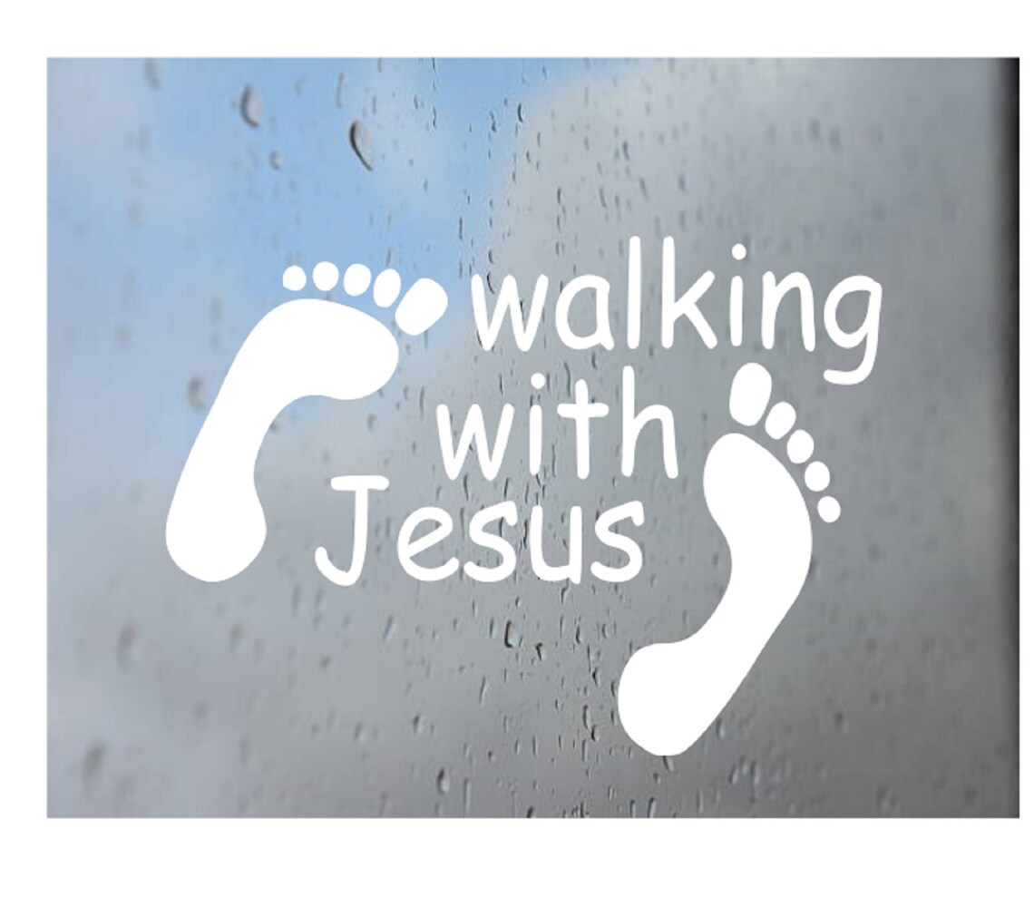 Walking With Jesus Footprints Vinyl Sticker Decal for Car, Truck ...