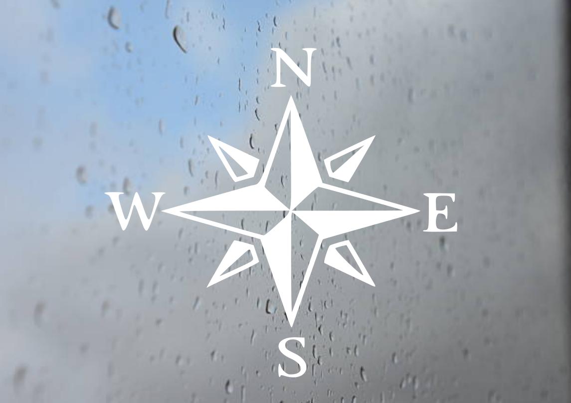 L Compass Nautical Star Vinyl Sticker Decal for Car, Truck, Window ...