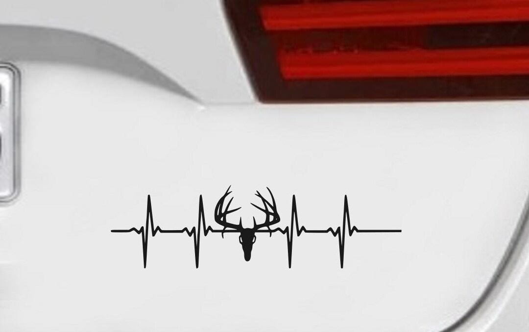 Heartbeat Deer Hunting Vinyl Sticker Decal for Car, Truck, Window ...