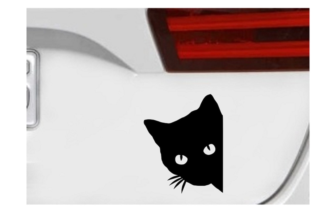Side Peeking Cat Vinyl Sticker Decal for Car, Truck, Window, Bumper ...