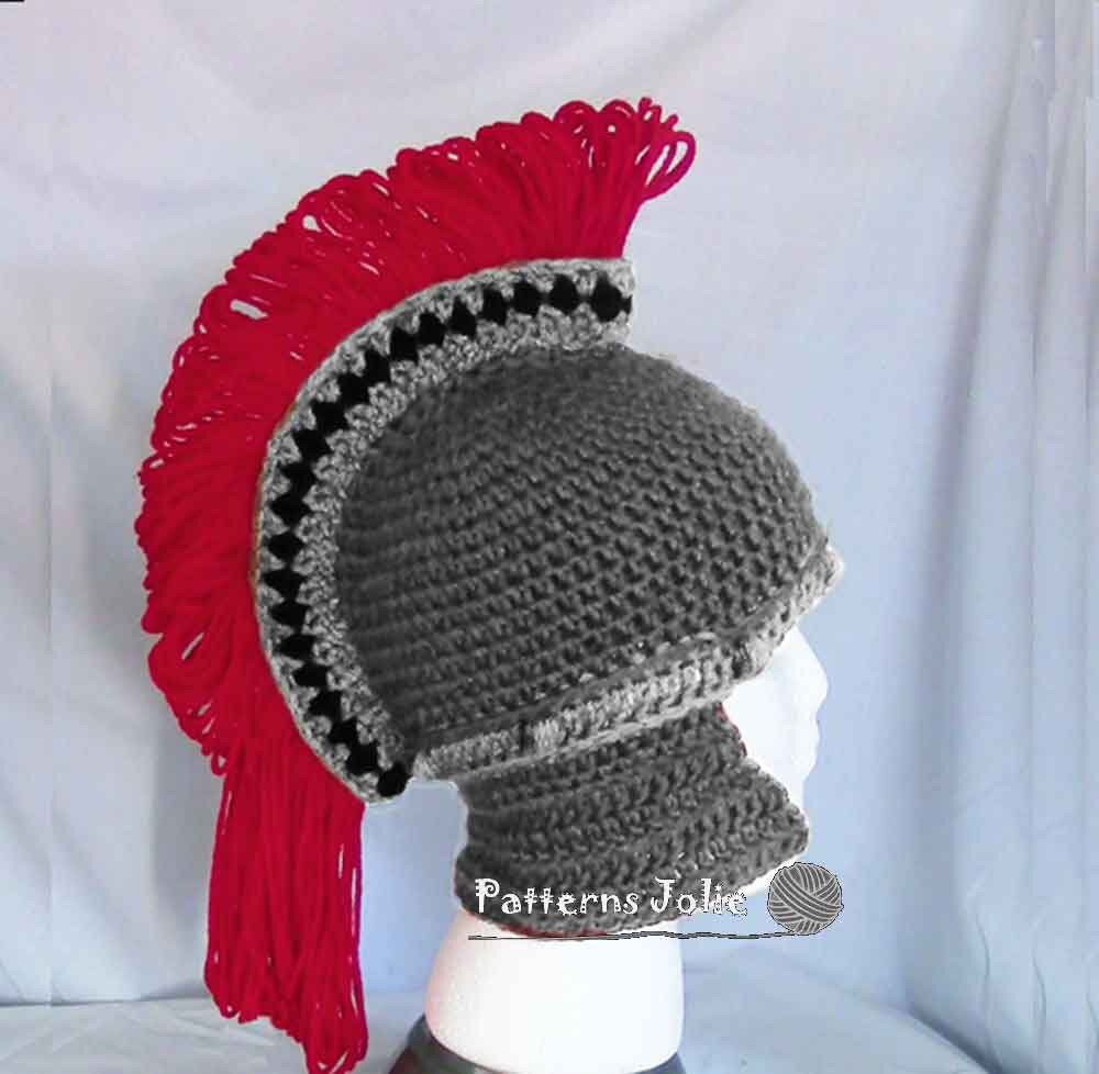Spartan Roman Soldier Helmet Crochet Pattern 6 Sizes Toddler-adult; a ...