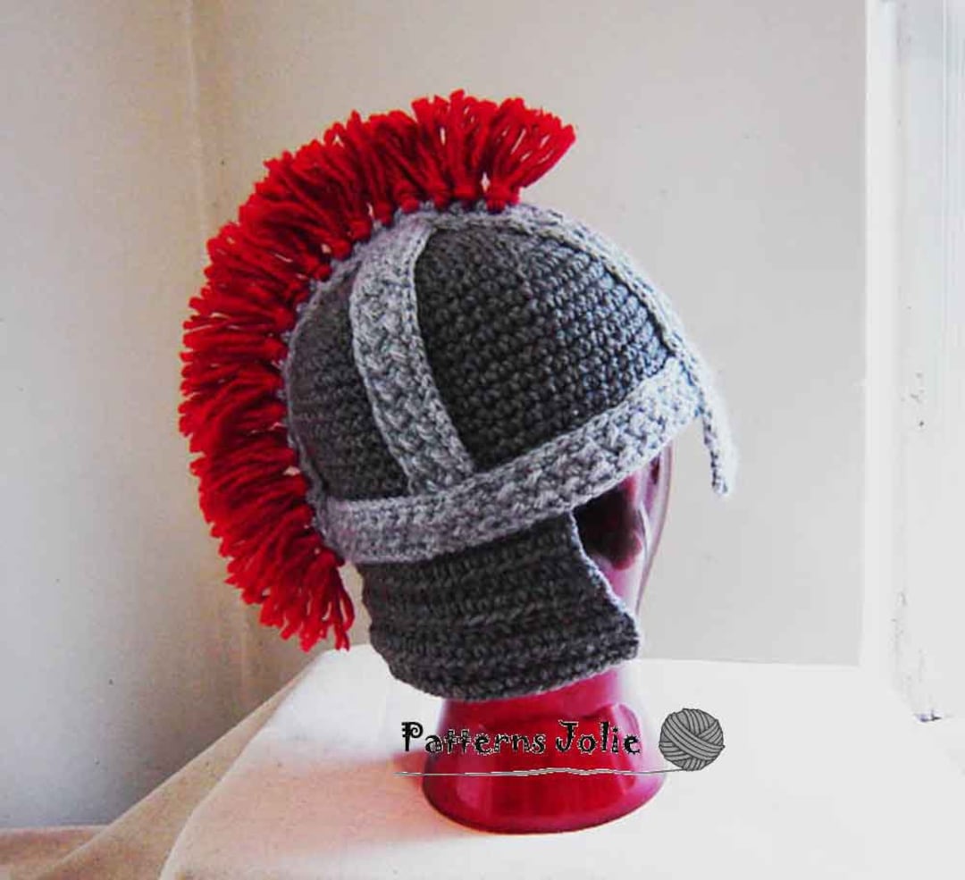 Greek Spartan Roman Soldier Helmet Crochet Pattern 5 Sizes Child-adult ...