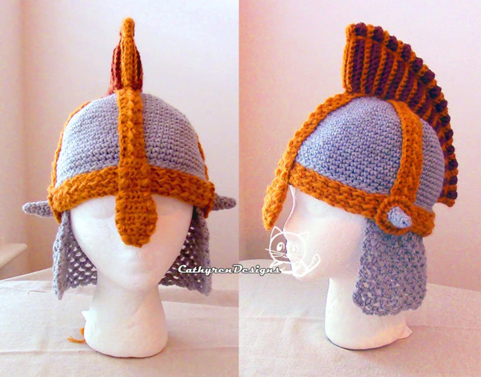 Helmet With Spikes Crochet Pattern 5 Sizes a Free Pattern of - Etsy