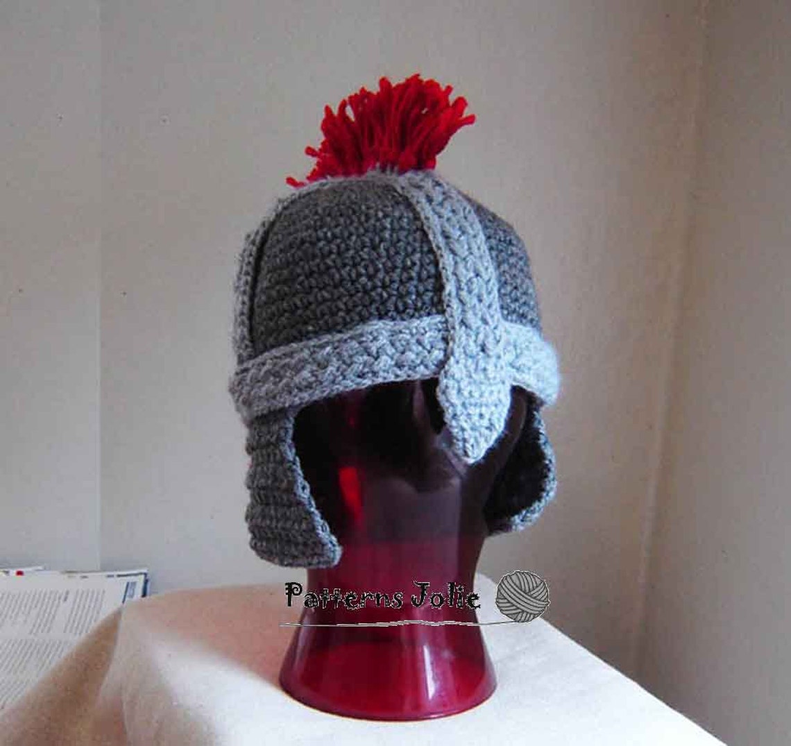 Greek Spartan Roman Soldier Helmet Crochet Pattern 5 Sizes Child-adult ...