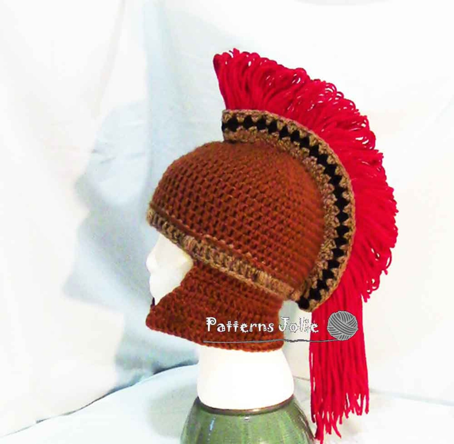 Spartan Roman Soldier Helmet Crochet Pattern 6 Sizes Toddler-adult; a ...