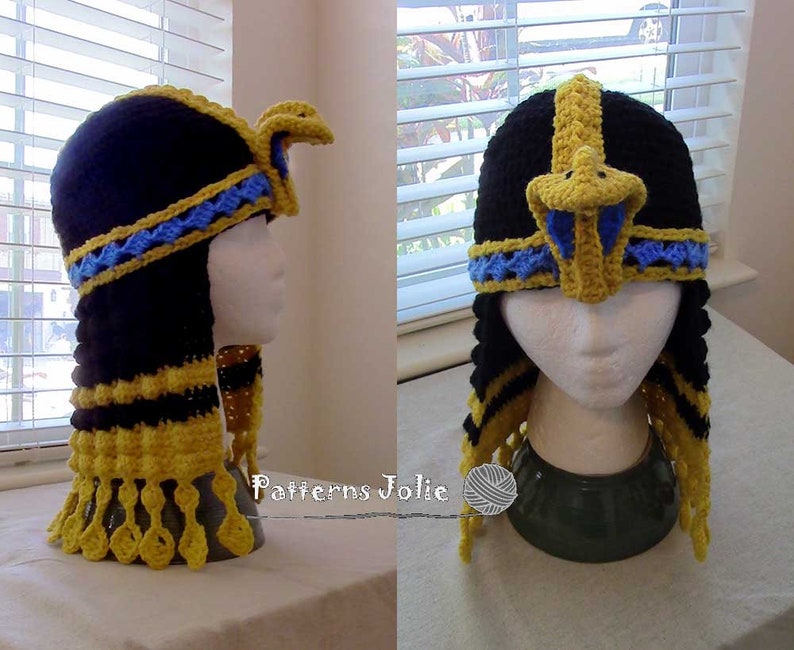 Queen Cleopatra Headdress Crochet Pattern – Teen, Adult Sizes (free Cat ...