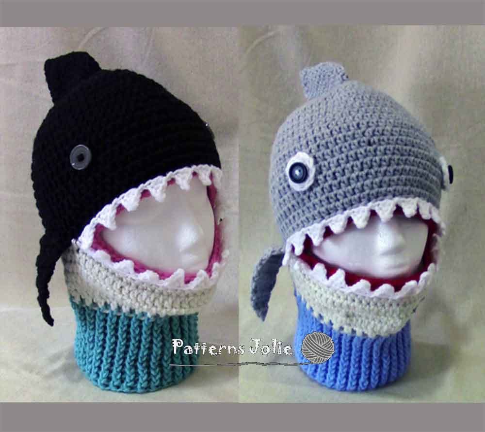 Shark Orca Killer Whale Mask Hat Crochet Pattern 5 Sizes | Etsy