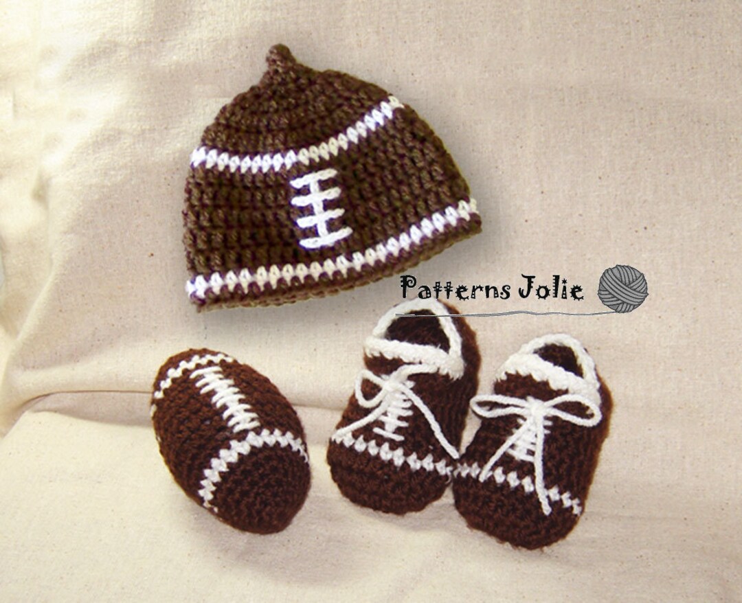 Baby Football Hat, Booties, Toy Football Set, Crohet Pattern - Etsy
