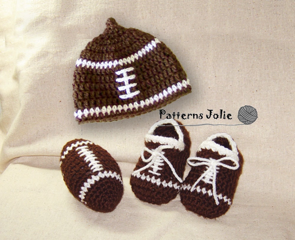 Baby Football Hat, Booties, Toy Football Set, Crohet Pattern - Etsy