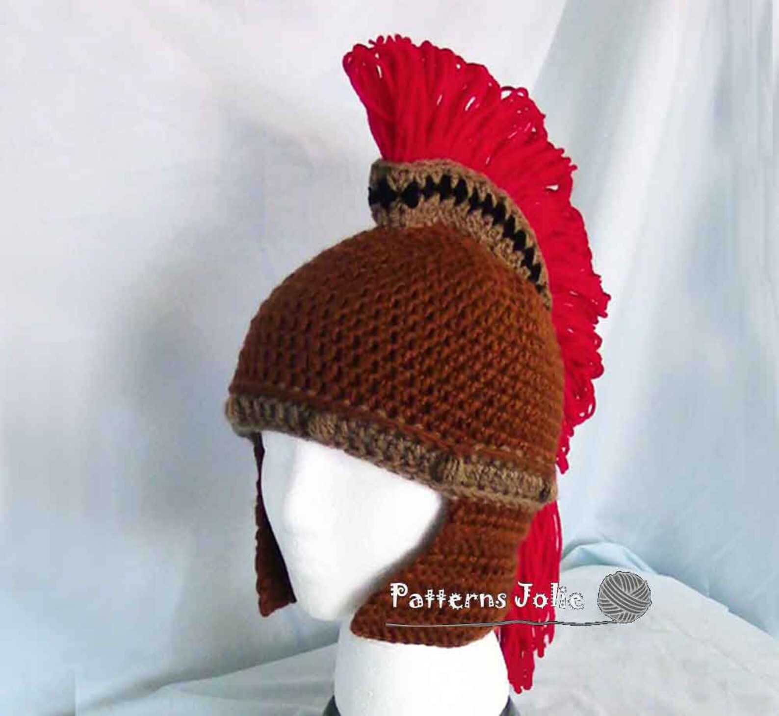 Spartan Roman Soldier Helmet Crochet Pattern 6 Sizes Toddler-adult; a ...