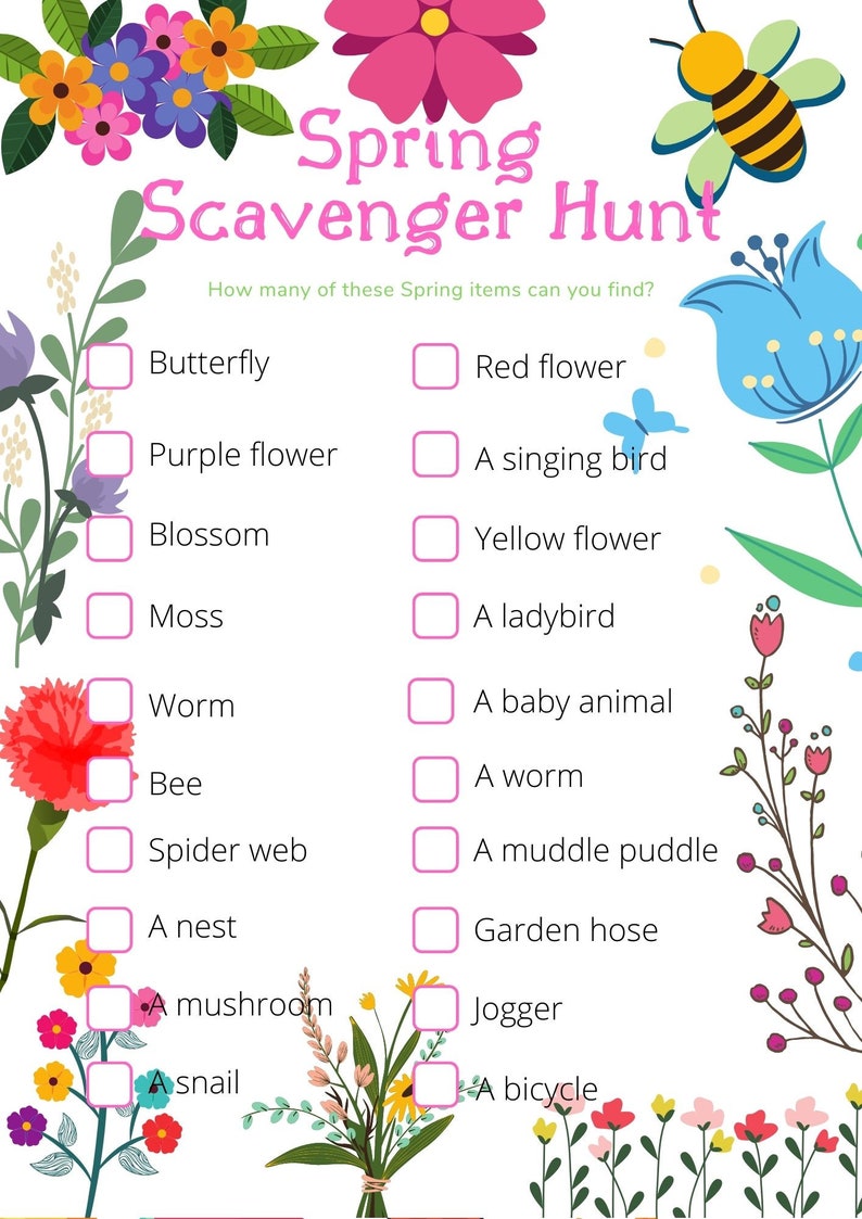 Printable Scavenger Hunt / Seasonal / Winter / Spring / Summer / Autumn ...