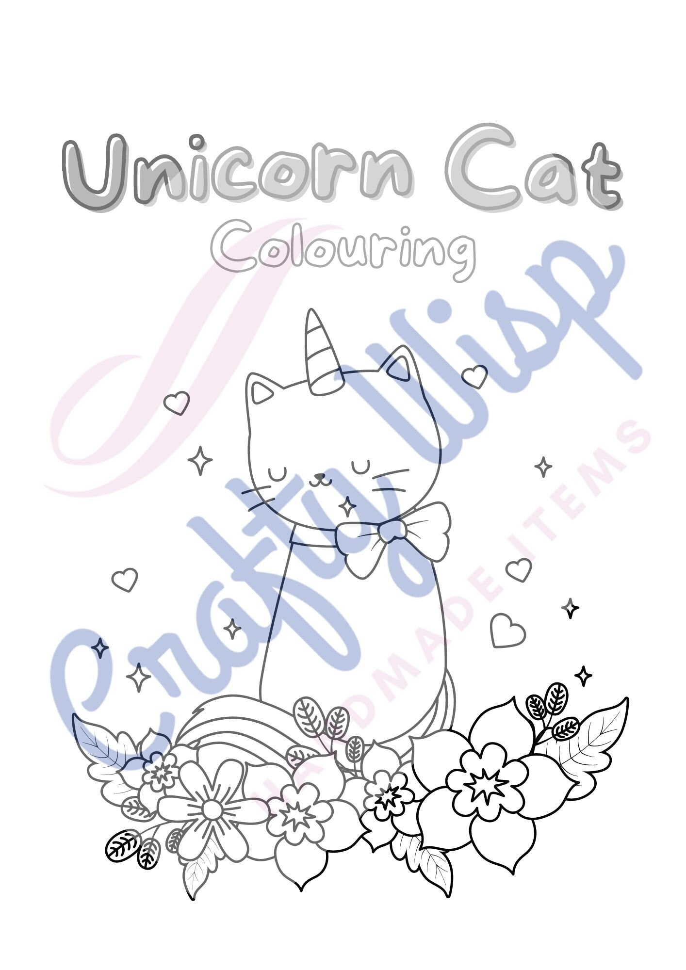Caticorn Colouring Pages, Digital Download - Etsy