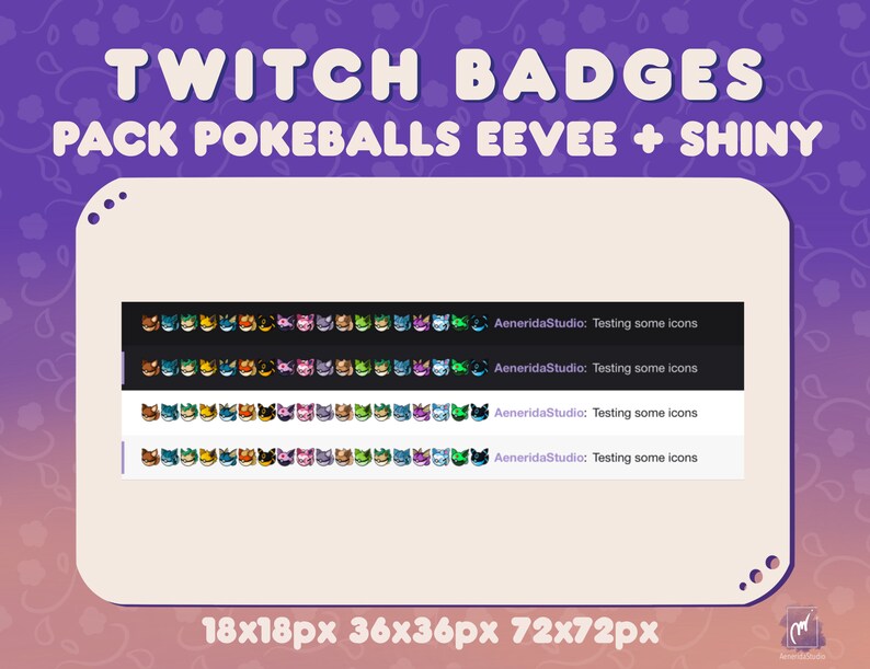 PACK POKEBOLAS Eevee + Insignias Sub/bit Shiny Twitch / Emblemas Sub ...