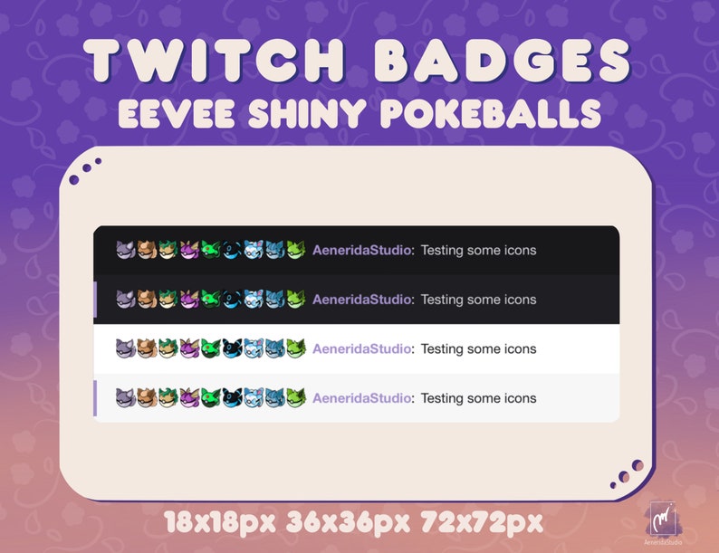 POKEBALLS Eevee Shiny Twitch Sub/bit Insignias/emblemas Sub/bit ...