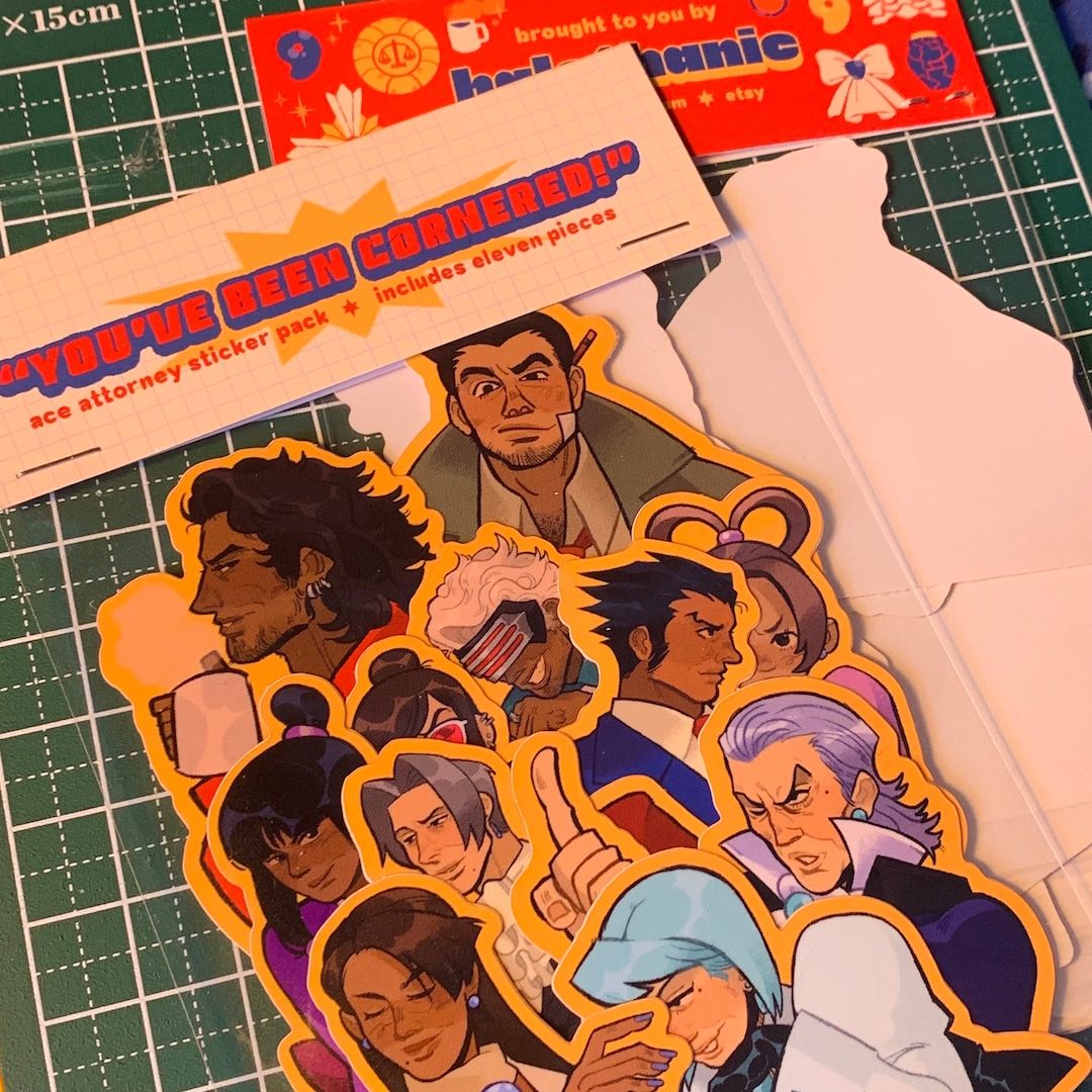 Ace Attorney Sticker Pack, 11 Piece Waterproof Vinyl Mini Stickers - Etsy