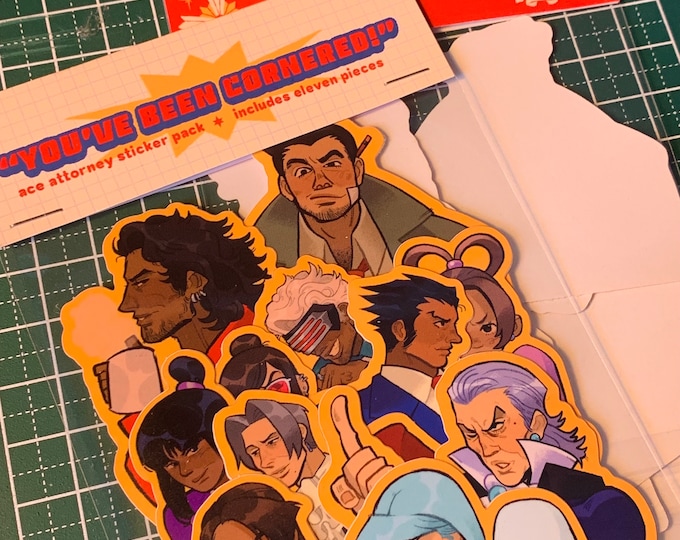 Ace Attorney Sticker Pack, 11 Piece Waterproof Vinyl Mini Stickers - Etsy