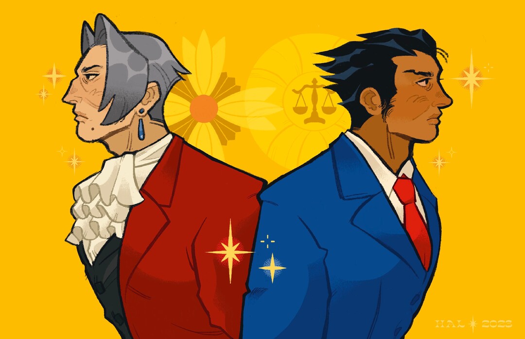 Ace Attorney 11x17 Print: Phoenix Wright, Miles Edgeworth, Narumitsu ...