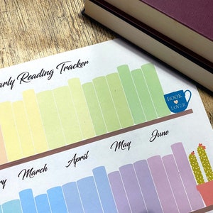 Reading Tracker Rainbow Bookshelf Printable A4 Monthly and Yearly Book ...