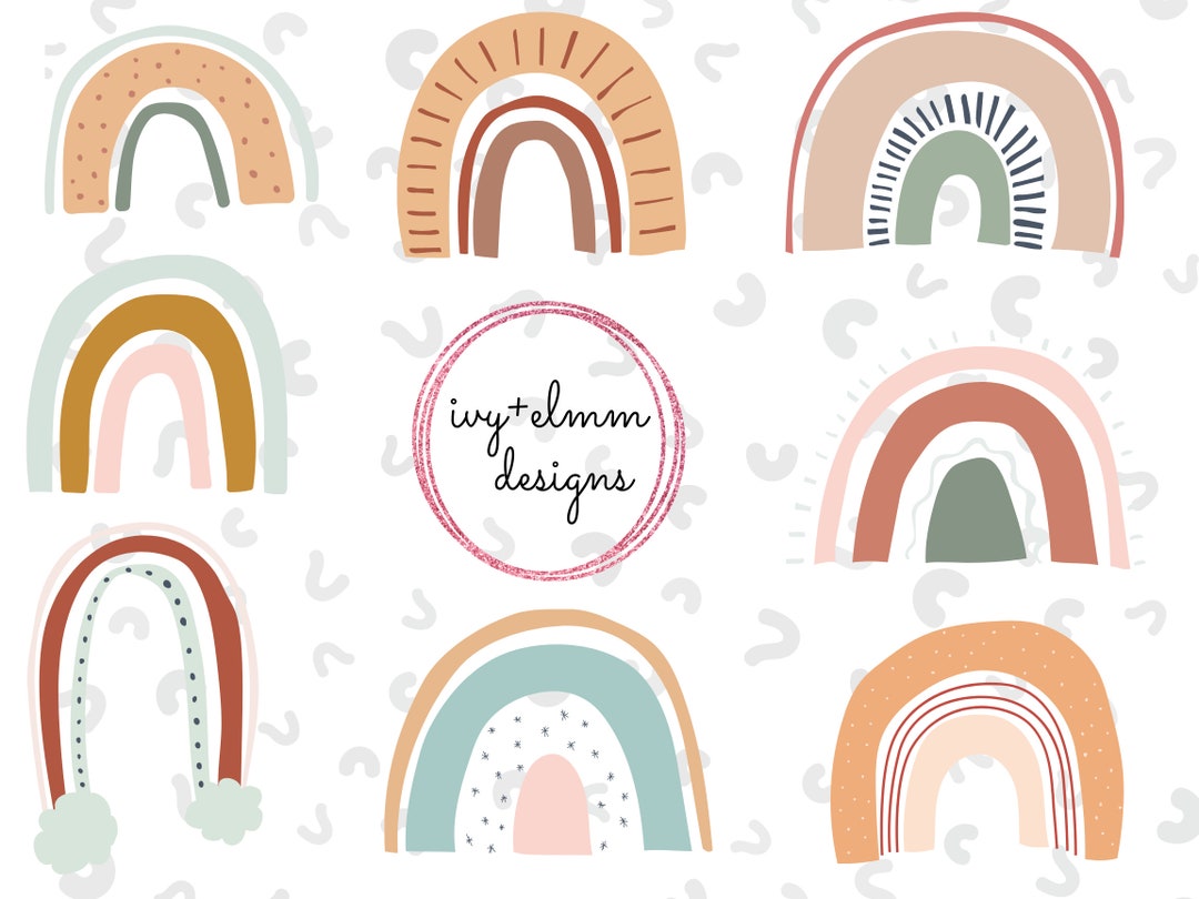Pastel Rainbow Bundle Instant Download PNG SVG Png Svg Decorations Set ...