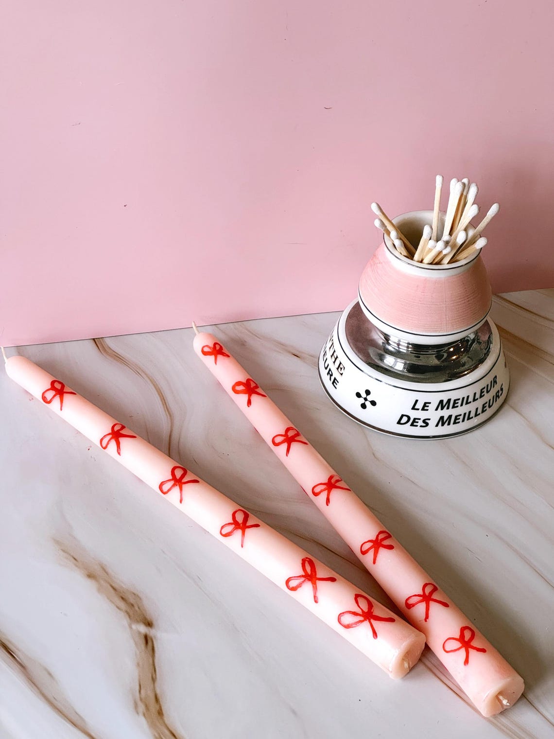 The Matriarch’s Hand Painted Bow Tapers - Etsy